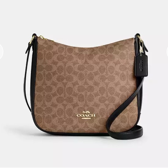 Coach | Bags | Coach Tan And Black Crossbody Bag | Poshmark